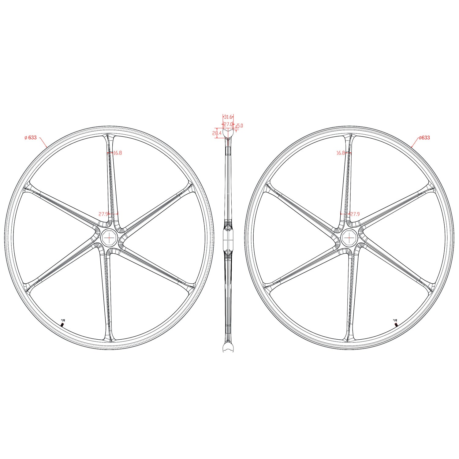 ICAN Carbon Bike Wheelset 6 spokes|ICAN Vortex Gravel Wheels – ICAN Cycling